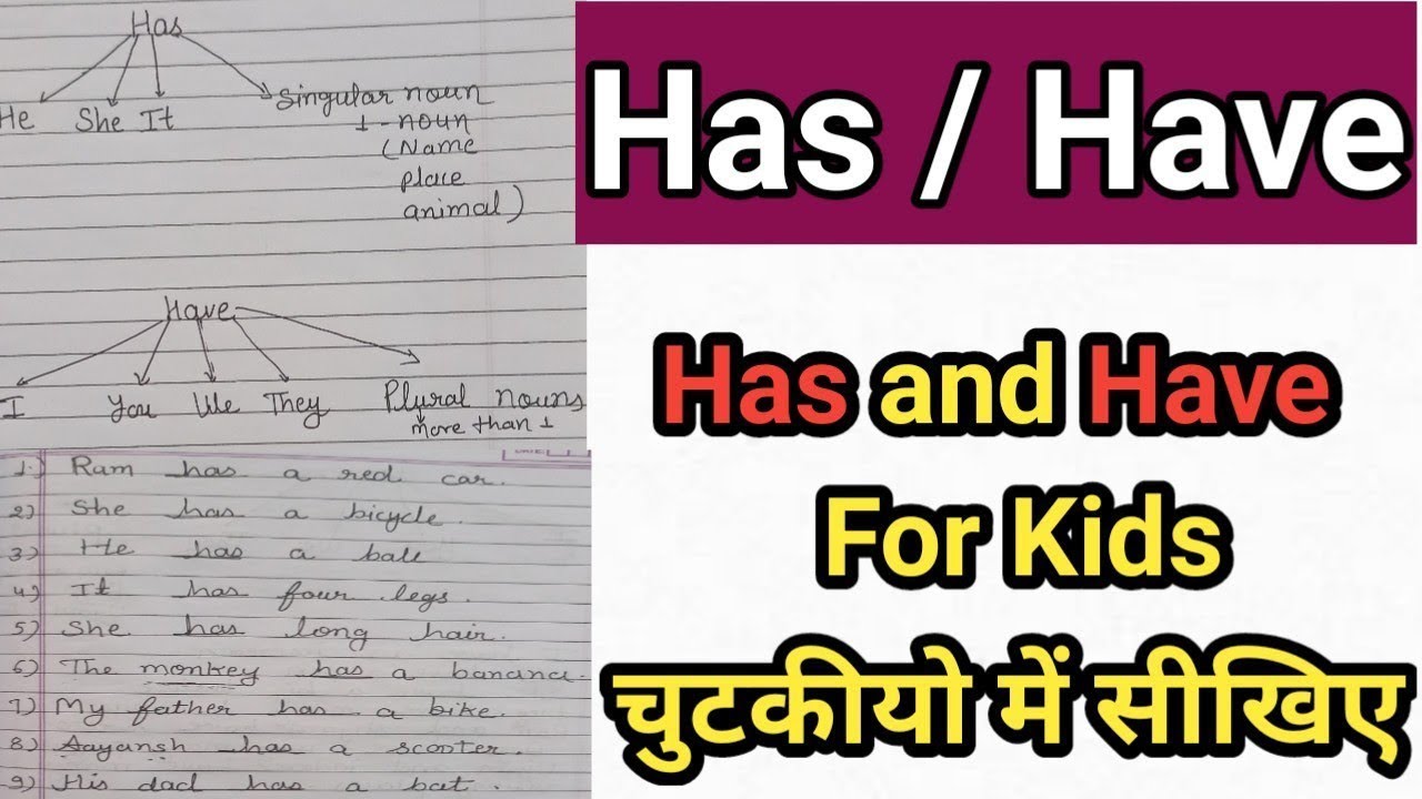 Use Of Has and Have | Has and Have | English Grammar For Kids and ...