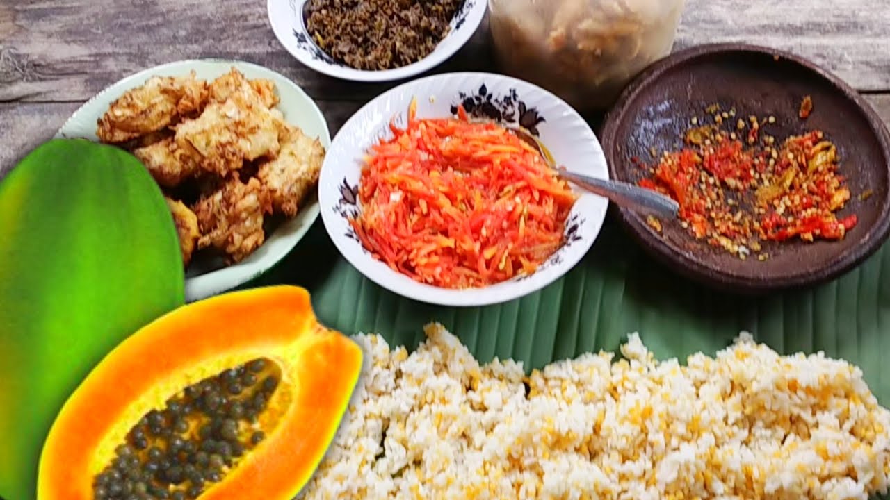 Masakan kampung paling sederhana || Tumis pepaya california, ikan asin ...