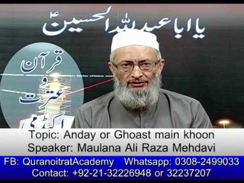 Anday or ghoast main khoon - Maulana Ali Raza Mehdavi - Quran o Itrat ...