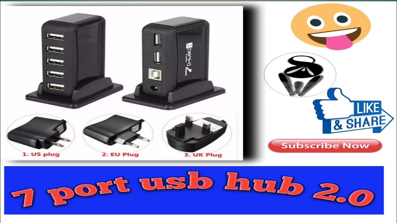 #best pc usb hub| #accessories |Hot #7port #USB 2.0 hi speed multi hub ...