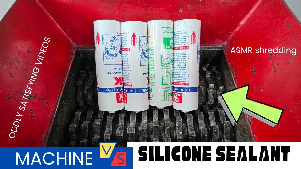 Silicone Sealant vs Fast Shredder Machine | ASMR Shredding - YouTube