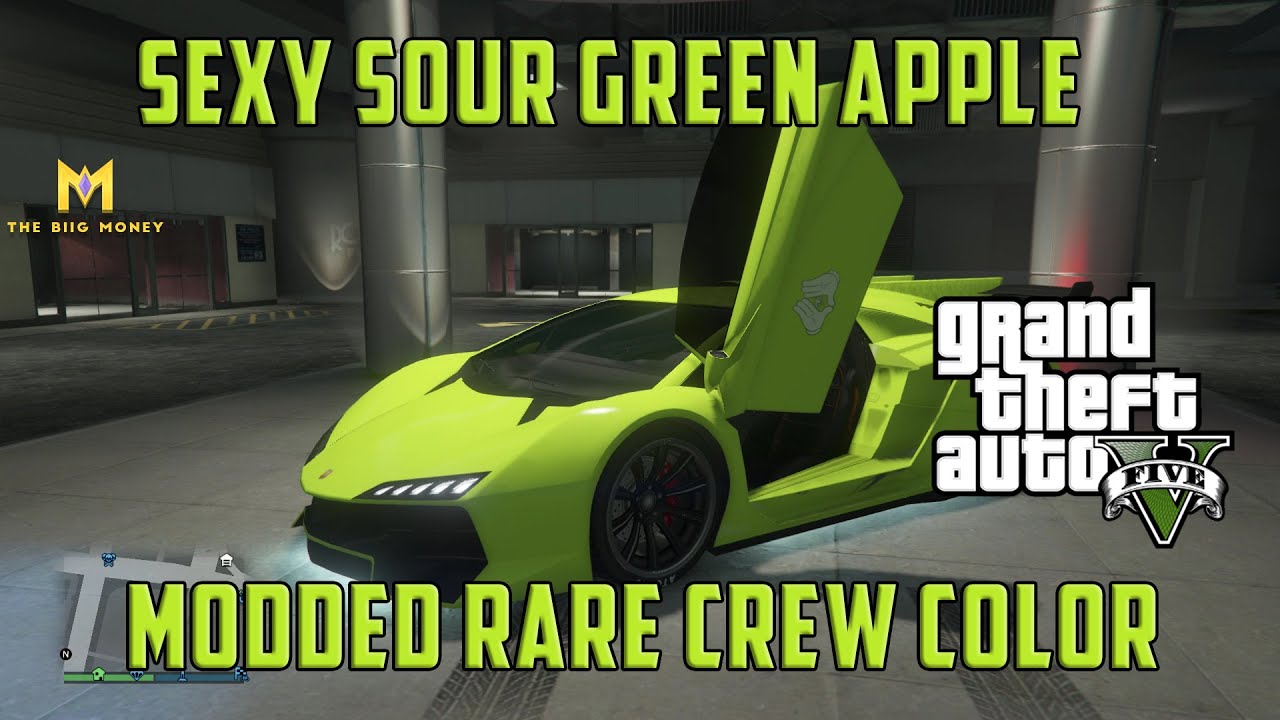 GTA 5 Modded Crew Colors - Sour Green Apple Rare Crew Color - "GTA 5 ...