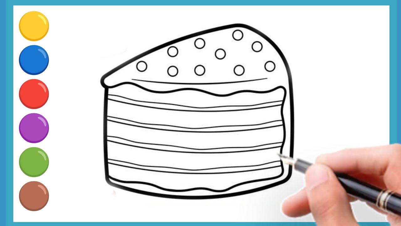 How to draw cake drawing for kids // easy drawing and colouring - YouTube