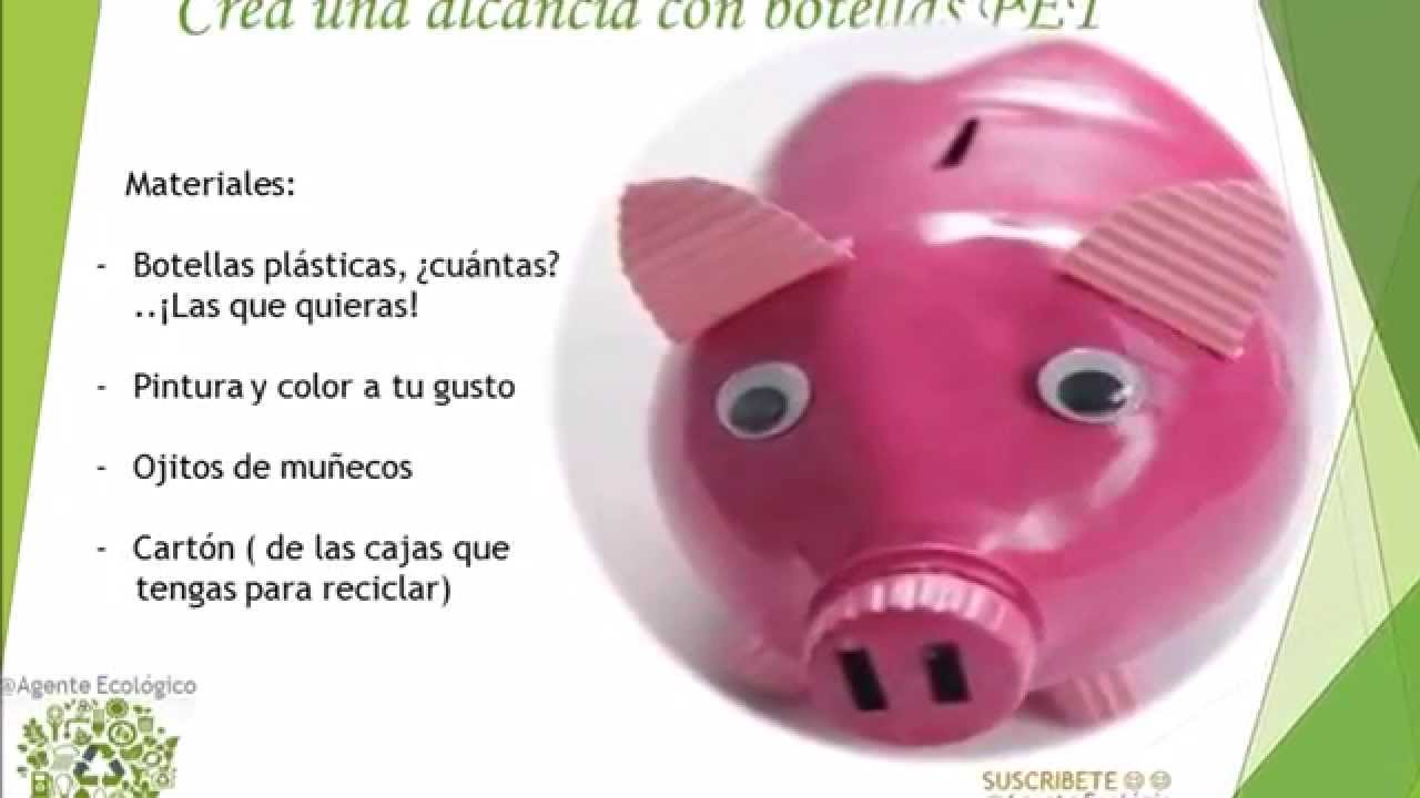 Reciclaje de botellas de plástico convertidas en alcancias - YouTube