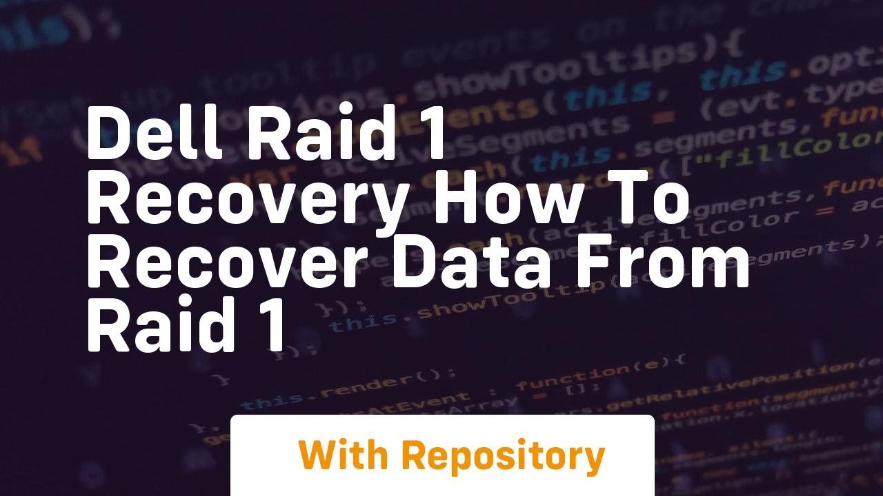 dell raid 1 recovery how to recover data from raid 1 - YouTube