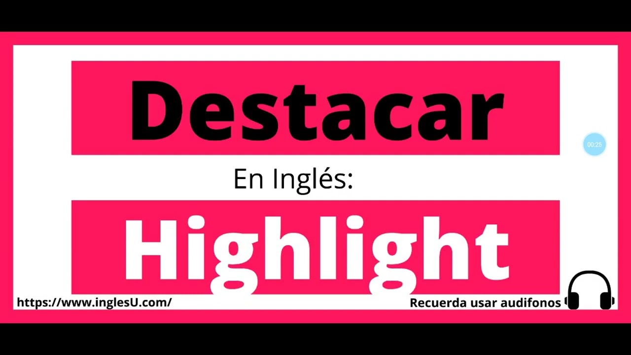 Cómo se dice Destacar en inglés - Destacar en ingles - YouTube