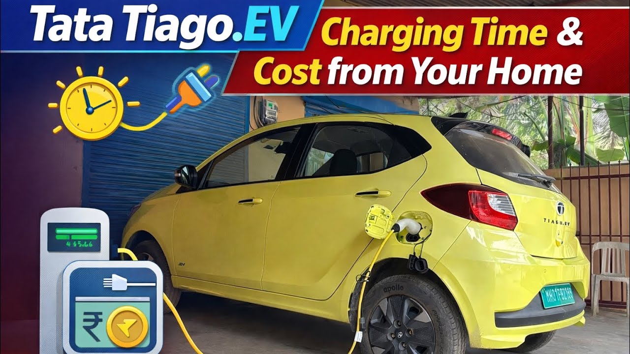 Tata Tiago.ev Home Charging Test | Time, Cost & Units Consumed || Kitna ...