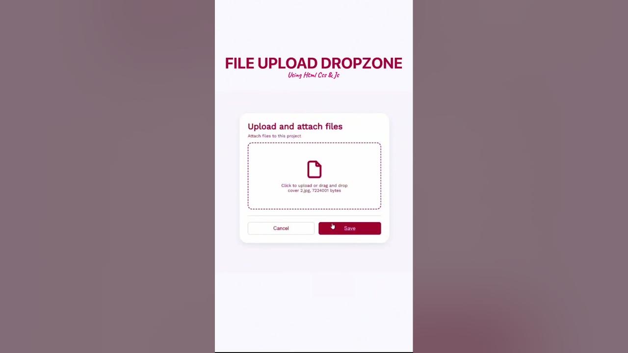 CSS File Upload Dropzone #shots #shortvideo #html #css - YouTube