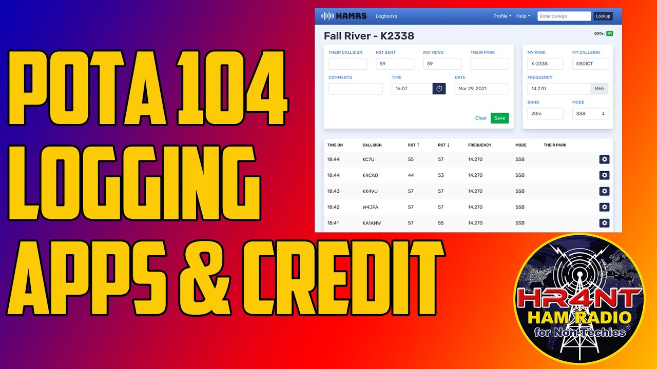 POTA 104 - Logging Apps and Getting Credit for QSO's - YouTube