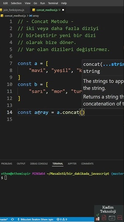 Javascript Concat Method 1 Dakikada Öğren Youtube
