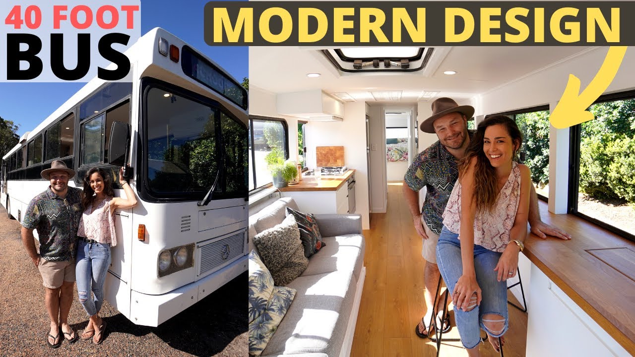 Incredible Bus Conversion Into Stunning, Clean, OFF-GRID Home - YouTube