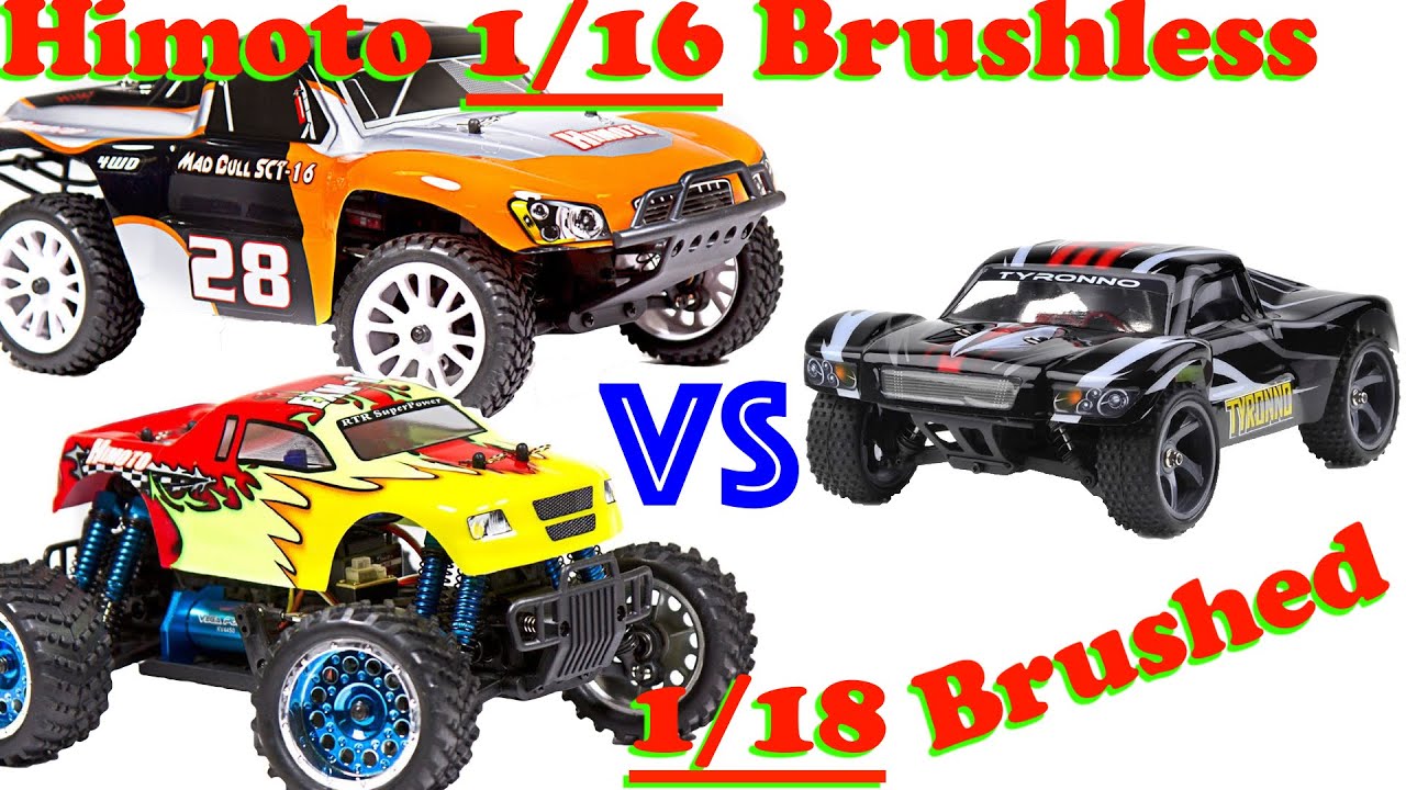 Himoto Tyronno 1:18 Brushed VS Himoto 1:16 Brushless SCT and EXM 16 ...