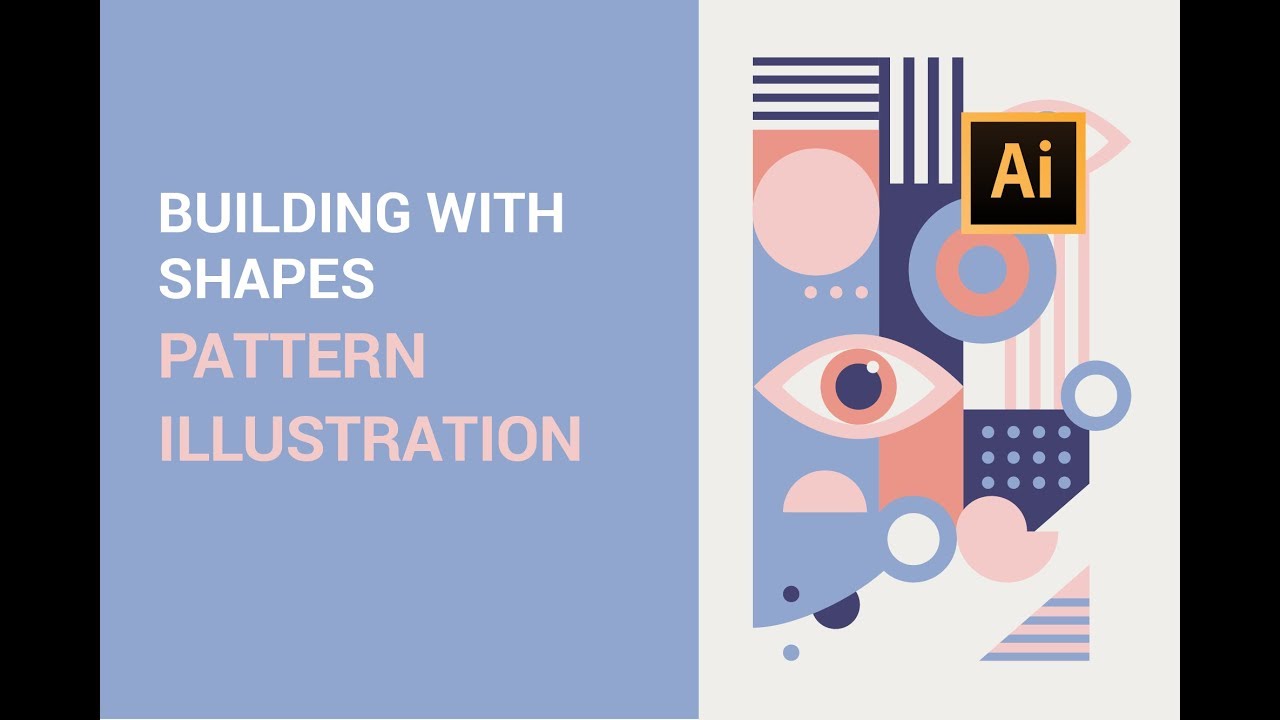 Easy Beginner Adobe Illustrator Tutorial Building With Shapes Pattern Illustration Poster