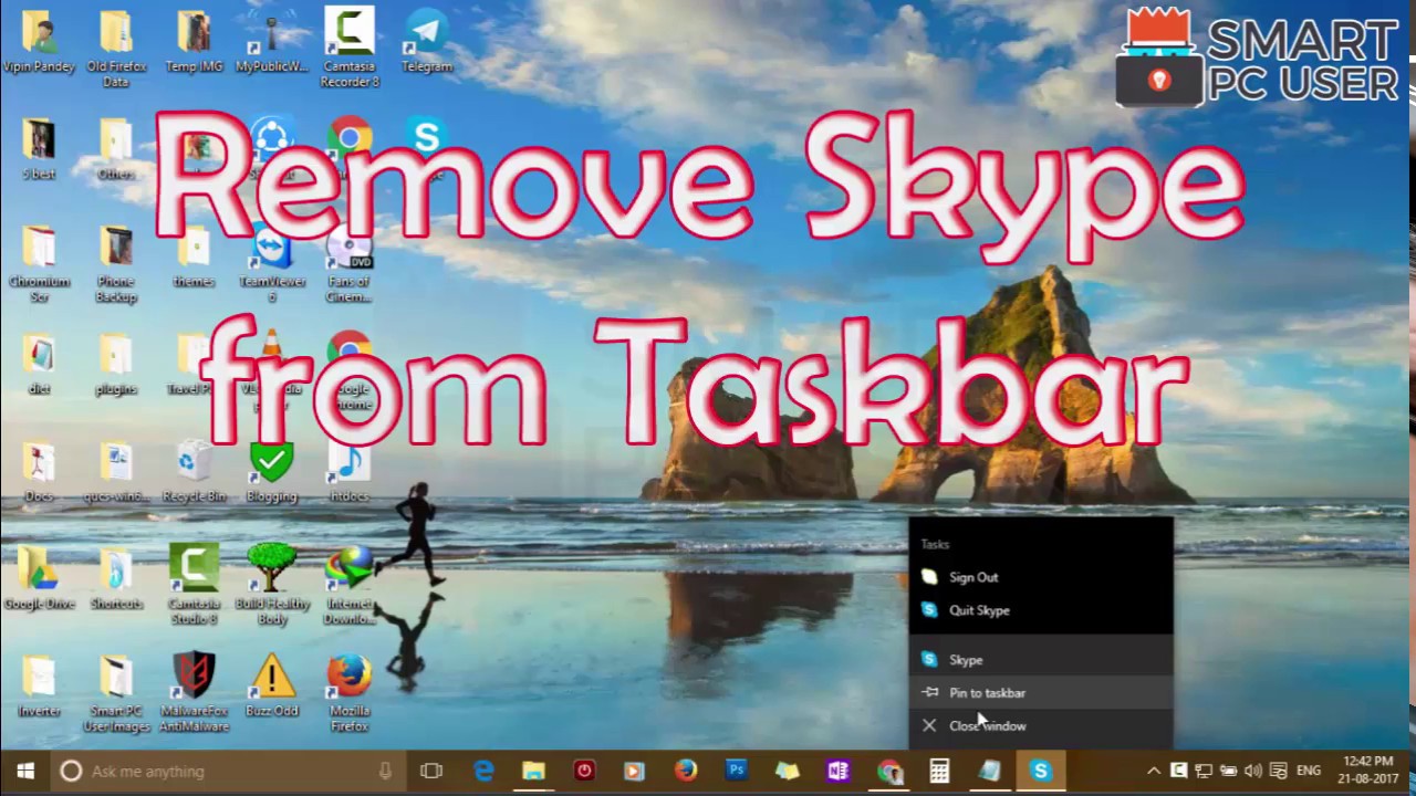 How to Remove Skype Icon from Taskbar in Windows 10 without Quitting ...