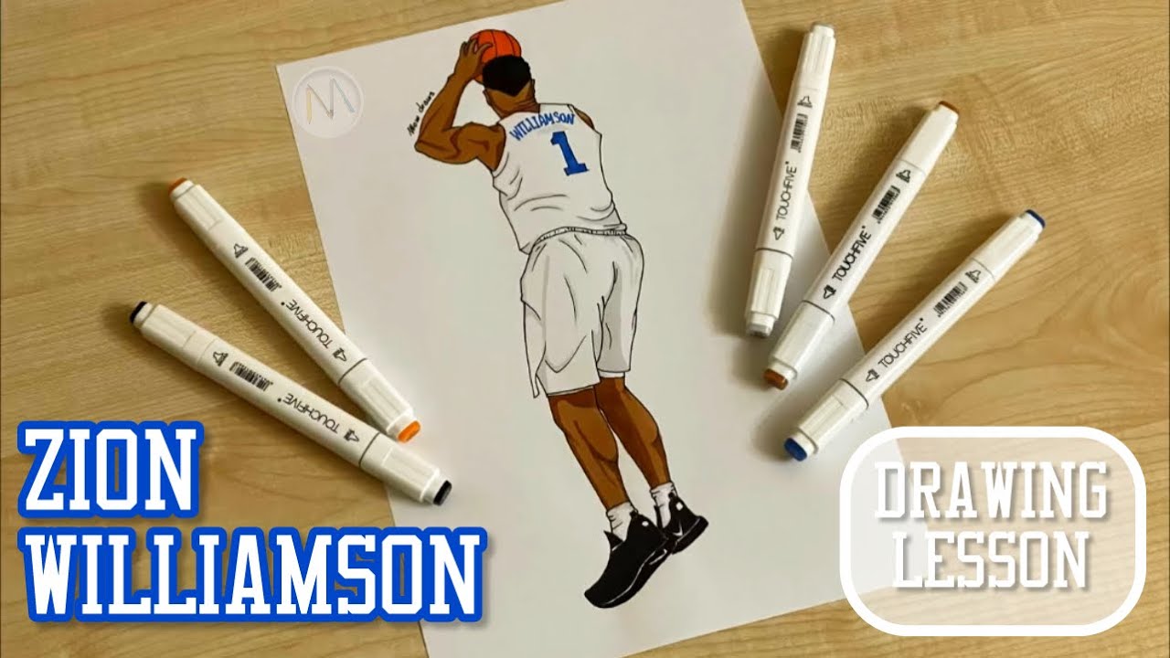 How to draw an NBA player dunking / How to draw a basketball player ...