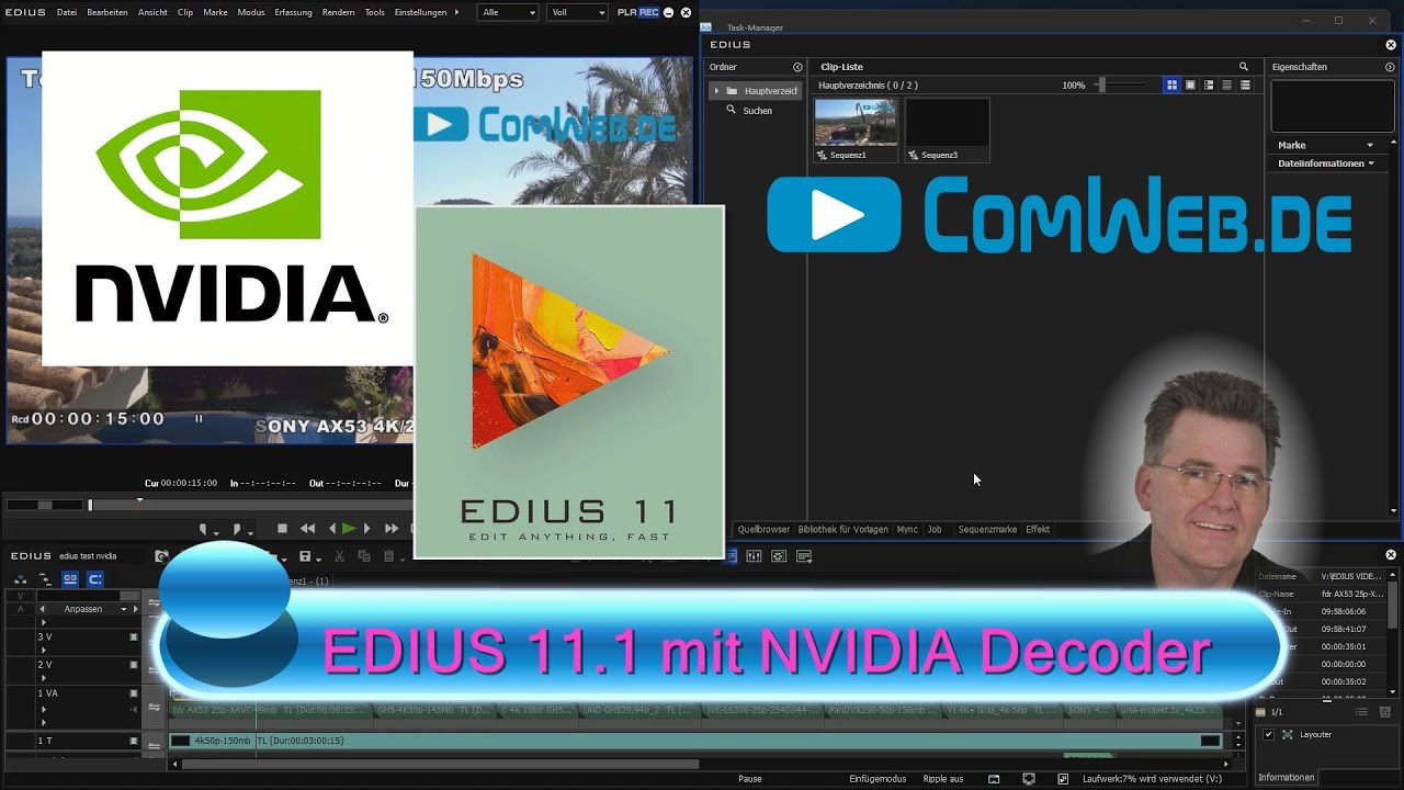 Videoschnitt EDIUS 11.1 und NVIDIA Decoder - YouTube