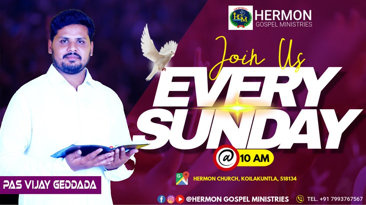 🔴 Live || ఆదివారం ఆరాధన|| 26-01-2025 || @Pastor vijay geddada - YouTube