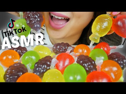 ASMR TIKTOK Fruit Jelly *Loud Pop Sounds ASMR Mukbang | N.E Let's Eat
