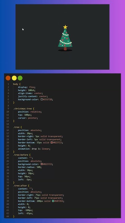Christmas Tree Using HTML CSS #shorts - YouTube