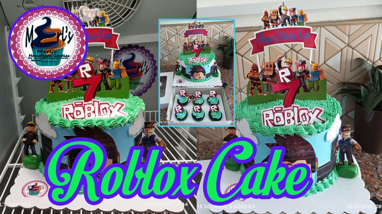 How to make Easy Roblox Cake design - YouTube
