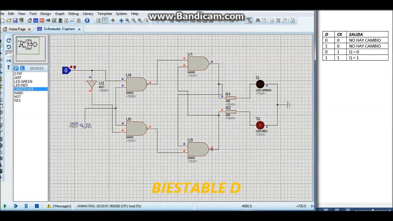 Flip Flop Asincrono, Sincrono y Biestable D Proteus. - YouTube