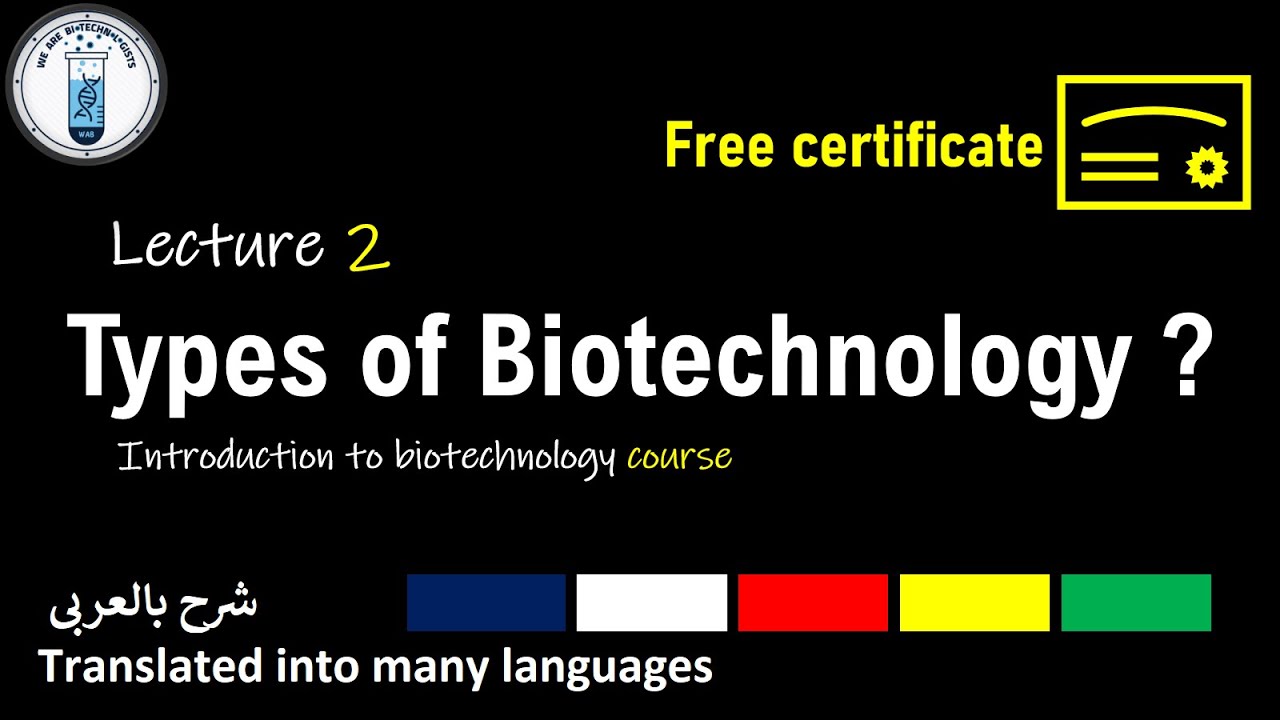 2-11| Types of Biotechnology | Introduction to Biotechnology course ...