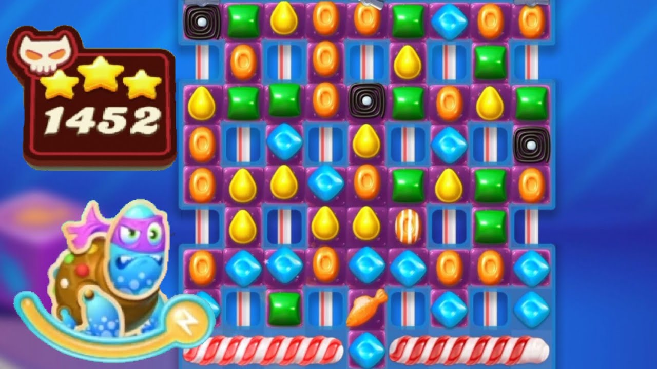 Candy Crush Soda Saga ULTRA HARD Level 1452 with TURTLE || 3 Stars 🌟🌟🌟 ...