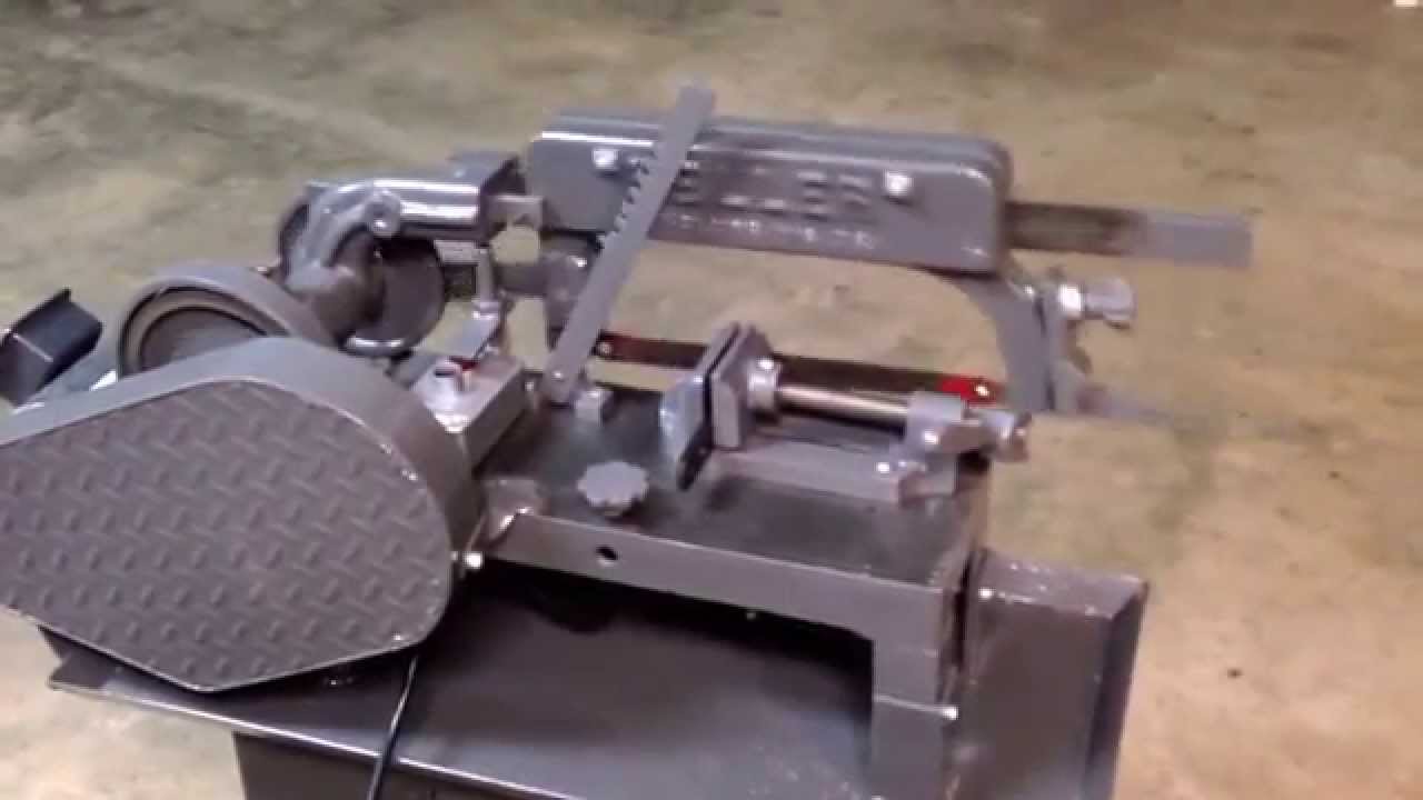 1930's Restored Auto Shop Powered Hacksaw in Action - YouTube