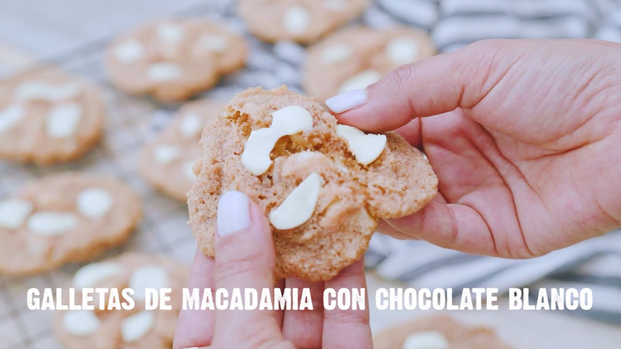Galletas de macadamia con chocolate blanco - YouTube