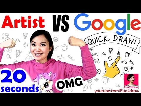 Artist VS Google Ai | Quick, Draw! ❤ Fun Art! | Mei Yu - Speed Drawing Art Challenge