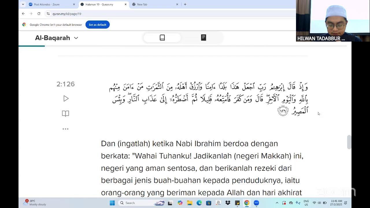 Tadabbur Sehari Semuka | EP 19 | Surah Al Baqarah| MS 19 & 20 (120 - 134) | 27 Februari 2025 ...