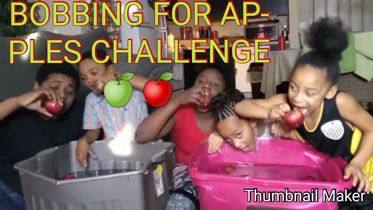 BOBBING FOR APPLES CHALLENGE🍎🍏😂🤣😜 - YouTube