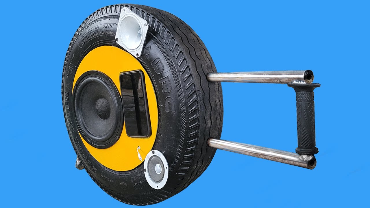 Audiophiles can't miss this! Turn a discarded tire into a SUPER BASS portable Bluetooth speaker ...