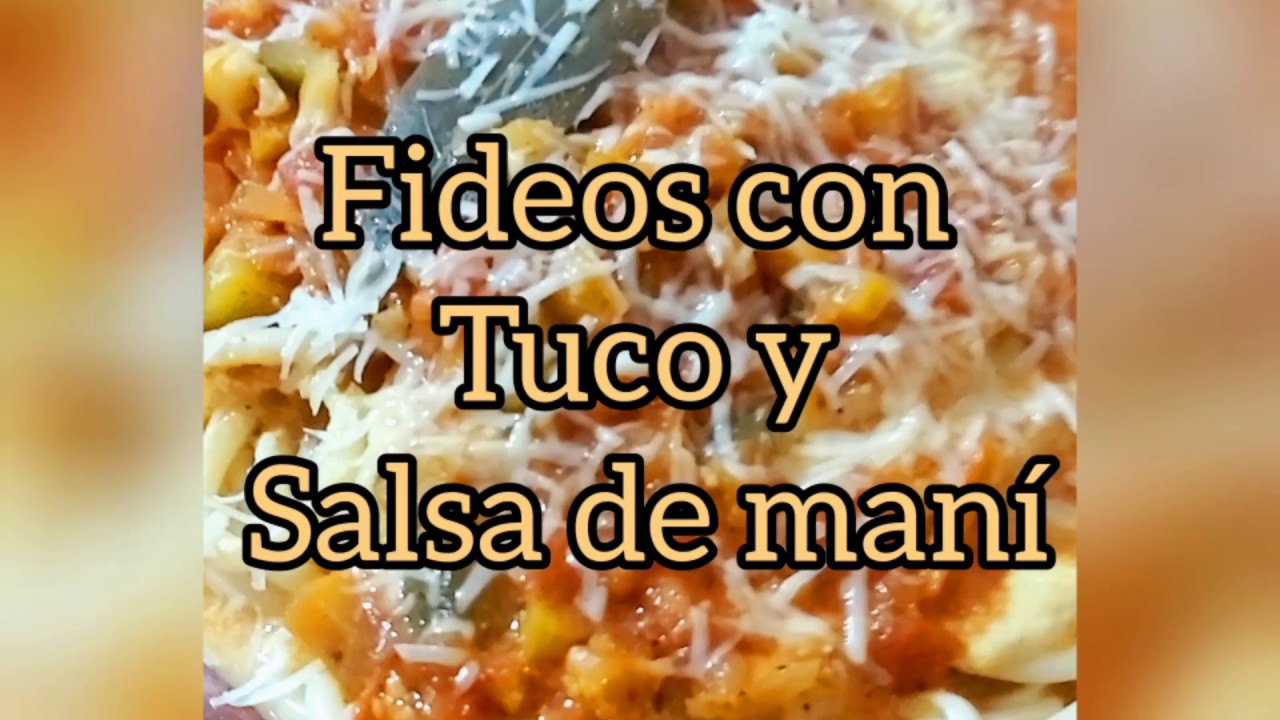 Fideos con tuco (salsa roja) y salsa de maní - YouTube