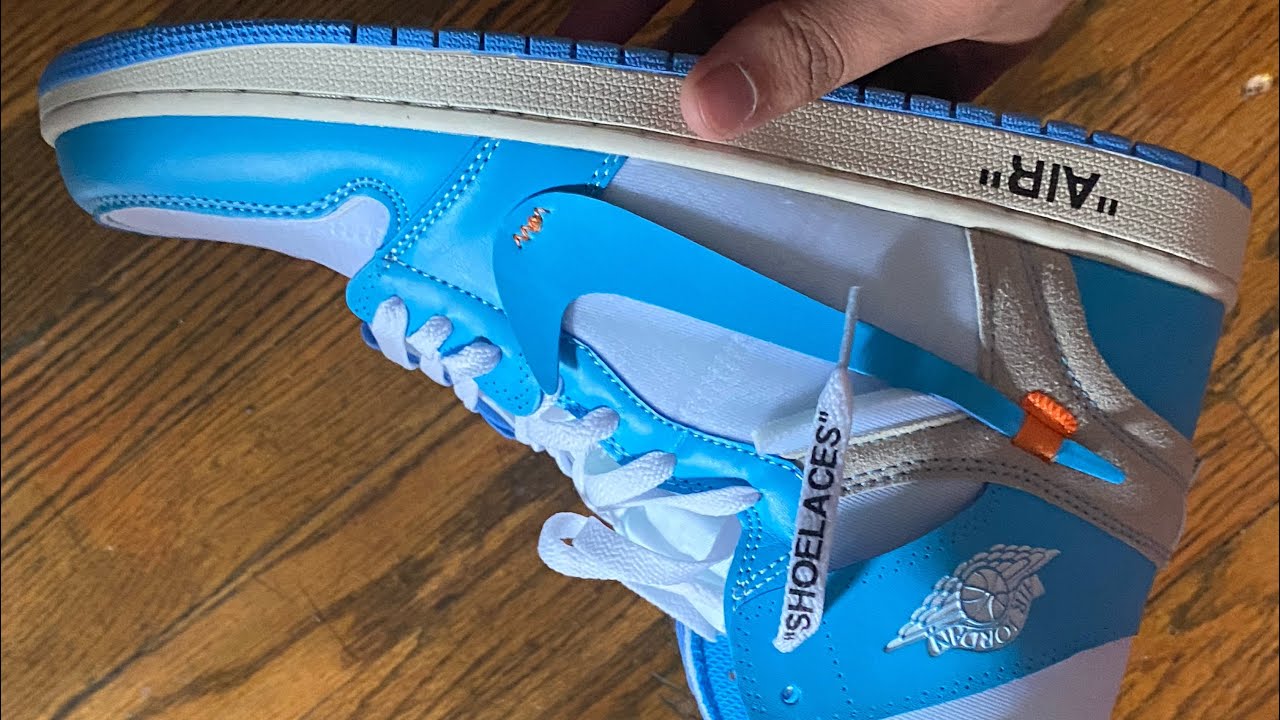 DHgate jordan 1 off white unc review and on foot - YouTube