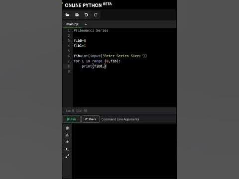 Fibonacci Series | Python #python #programming #pythonprogramming #coding #shorts - YouTube