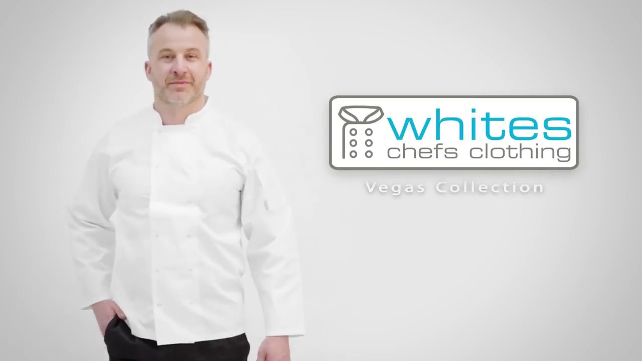 Whites Vegas Unisex Chefs Jacket Long Sleeve White (A134) - YouTube