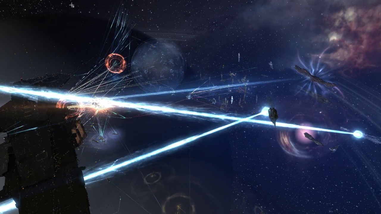 EVE Online Multi Doomsday Lances used in V-3YG7 - YouTube