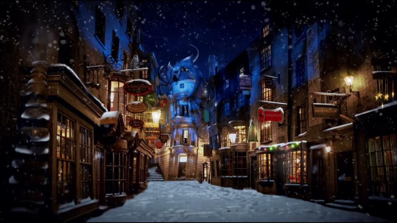 Winter Snow Fall at Diagon Alley ASMR and Harry Potter Ambient Music. - YouTube