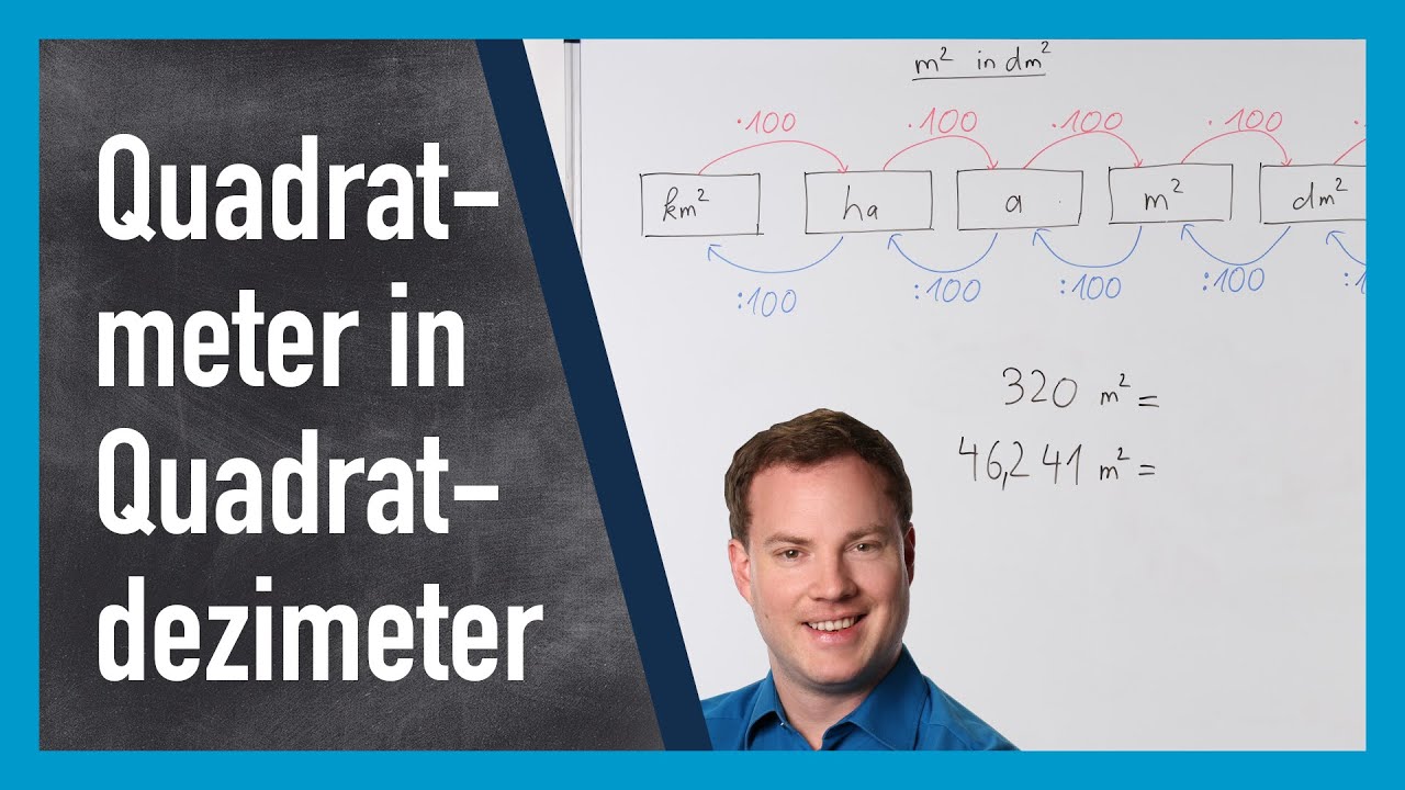 Quadratmeter in Quadratdezimeter umrechnen - YouTube