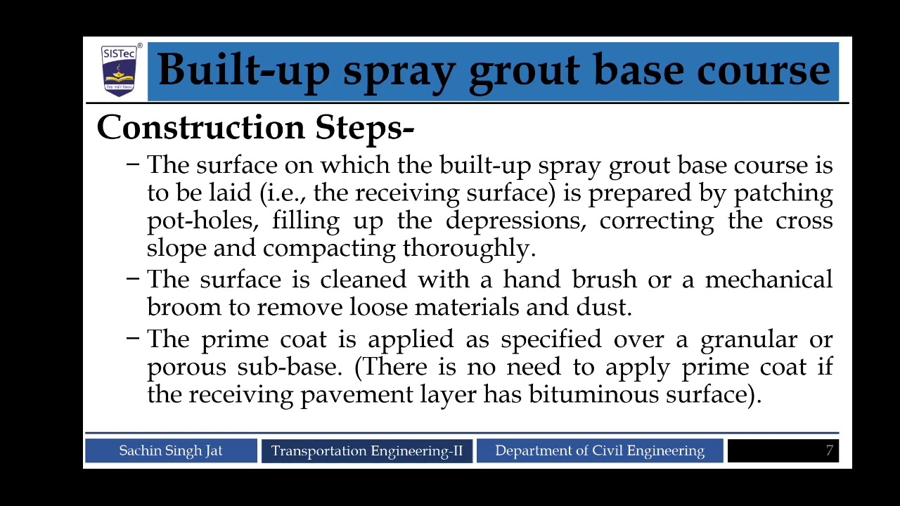 U2_L4 | Built-up Spray Grout Base Course, Bituminous Surface Dressing ...