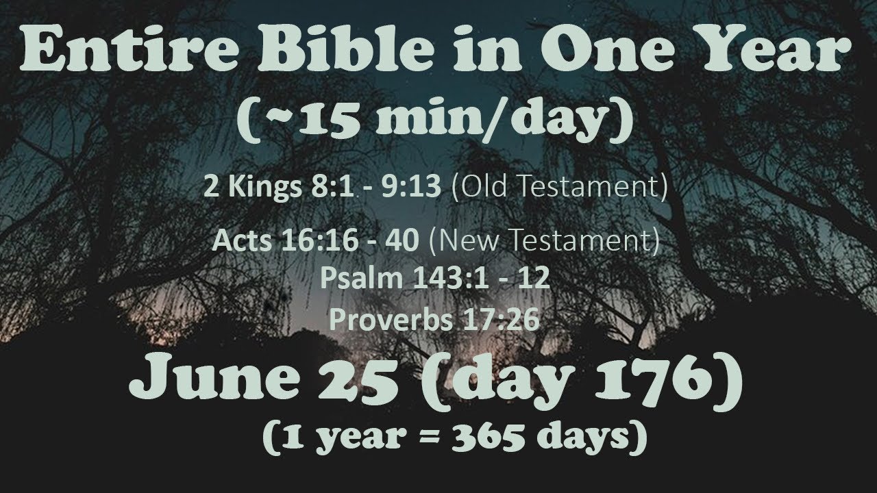 June 25 - Entire Bible in One Year (~15 min/day audio) - YouTube