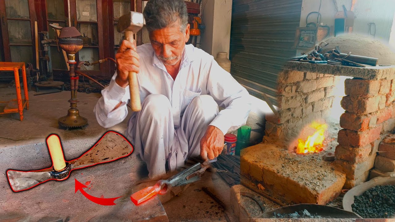Forging Multi Purpose Hoe From Rail Steel | Hoe & Axe Making Together ...