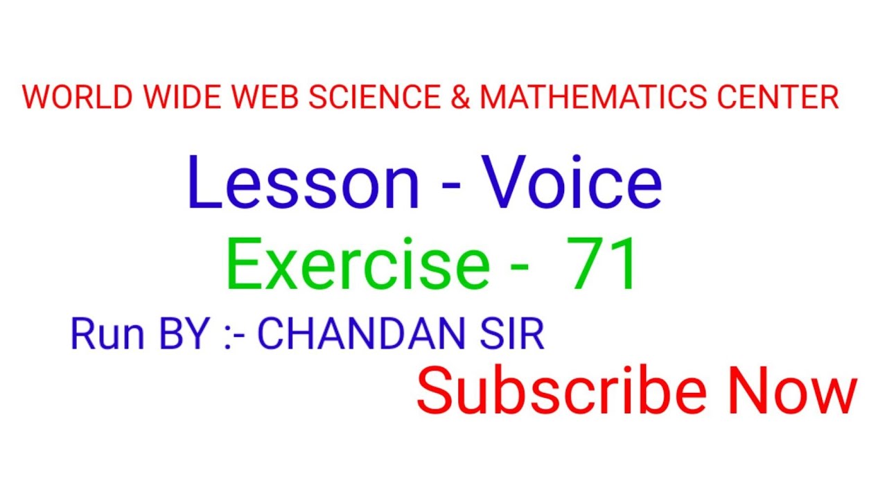 voice || change the following sentences active voice into Passive Voice ...