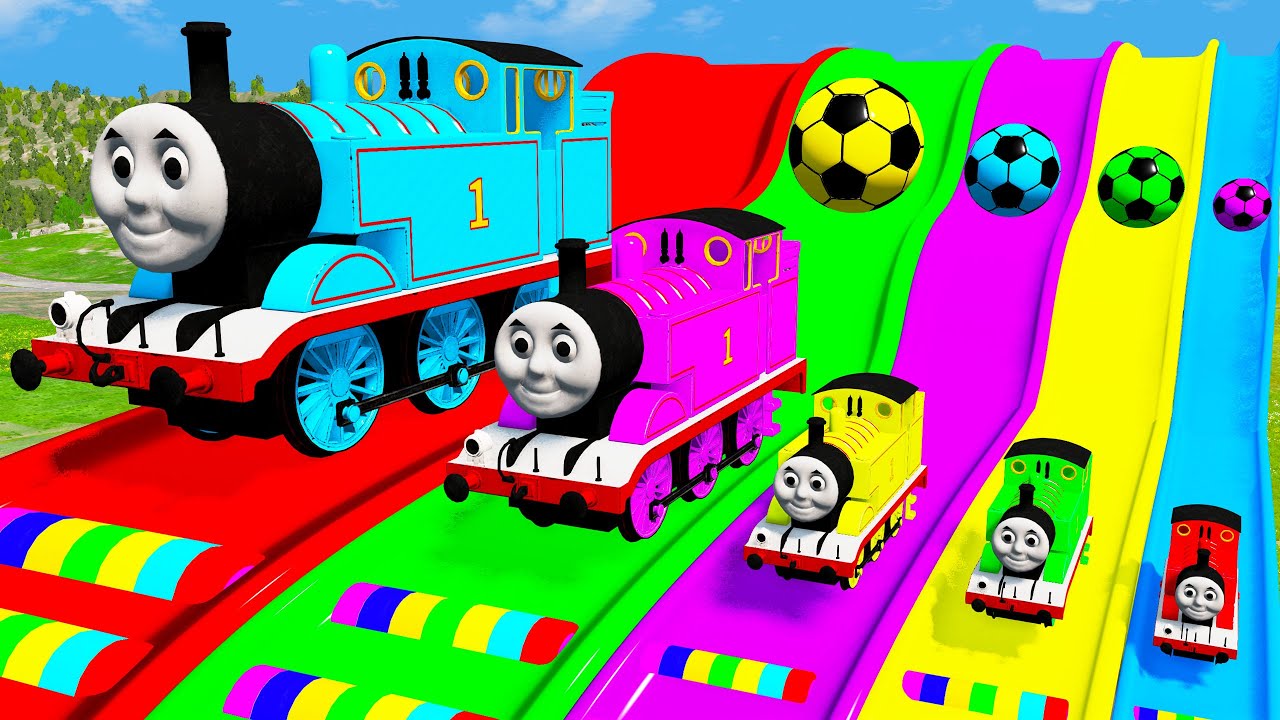 Big & Small Thomas Trains VS Super Hero The Tank Engine - Cars vs Deep ...
