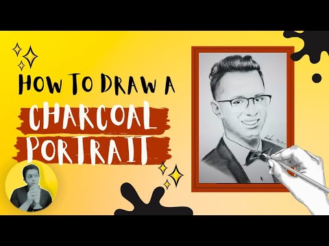How to draw a charcoal portrait - YouTube