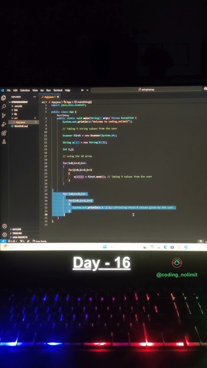 Day 16 Challenge π― Java Programming π¨βπ» Codingnolimit Shorts Youtubeshorts Coding Java