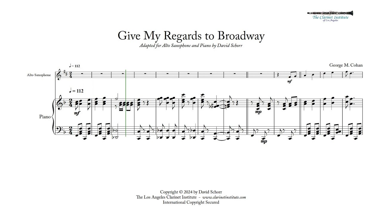 Easy Sax Solos - Give My Regards to Broadway Alto Sax - YouTube