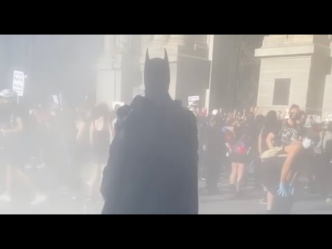 Batman Arrives At Philly Protest To Save Blacks Live Matter - YouTube