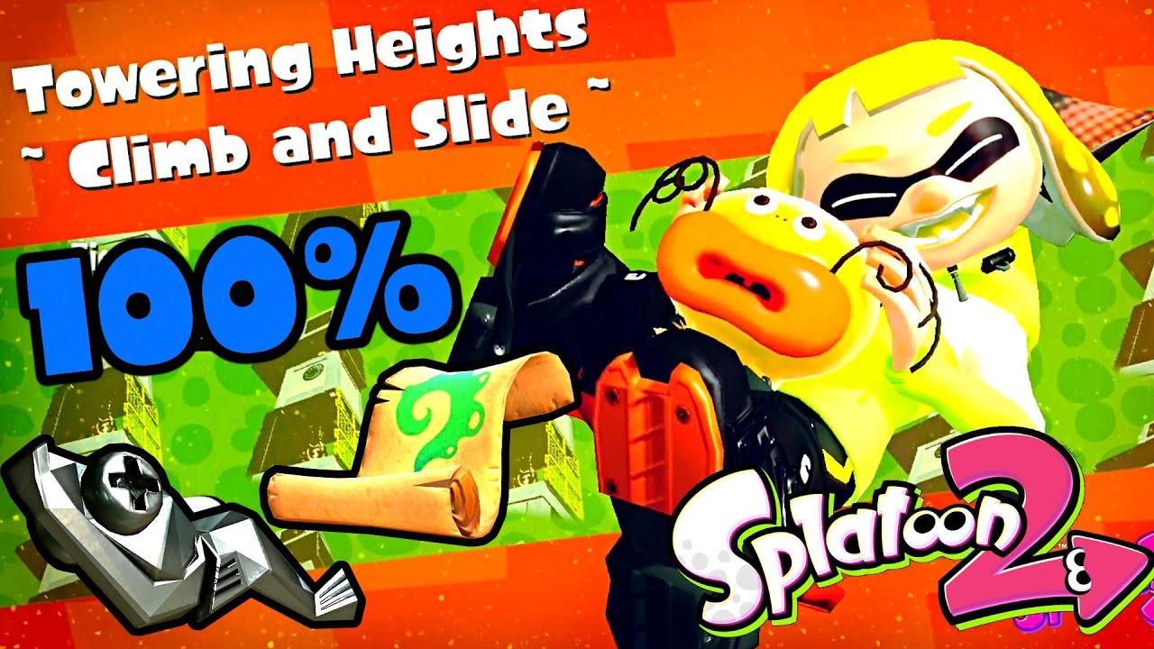 Splatoon 2 Full Walkthrough 🎨 Stage 18 - Towering Heights 🎨 All Scrolls ...